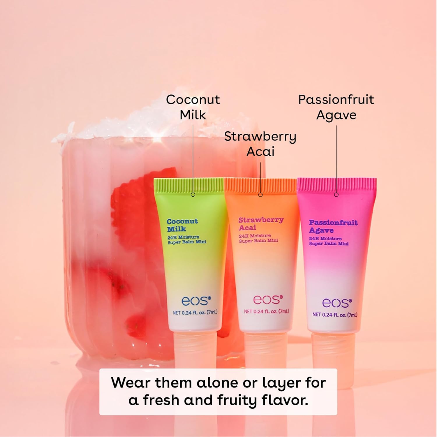 eos 24H Moisture Super Balms Minis- Pink Paradise, Limited-Edition, Nourishing, Dry Lips ...